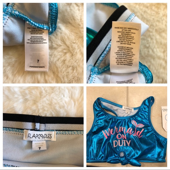 Flapdoodles | Swim | Flapdoodles Blue Metallic Mermaid Bathing Suit ...